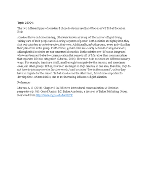 Topic 1 DQ 2 - DQ for week 1 - Topic 1 DQ 2 Good Evening Class, Two of ...