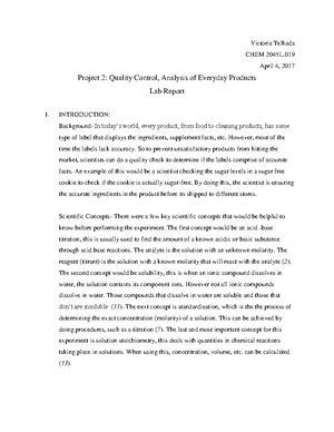 Module 5 post lab submission - Module 5 Formal-Post Lab Report Mateo Chahwan CHM 2045L 007 - Studocu