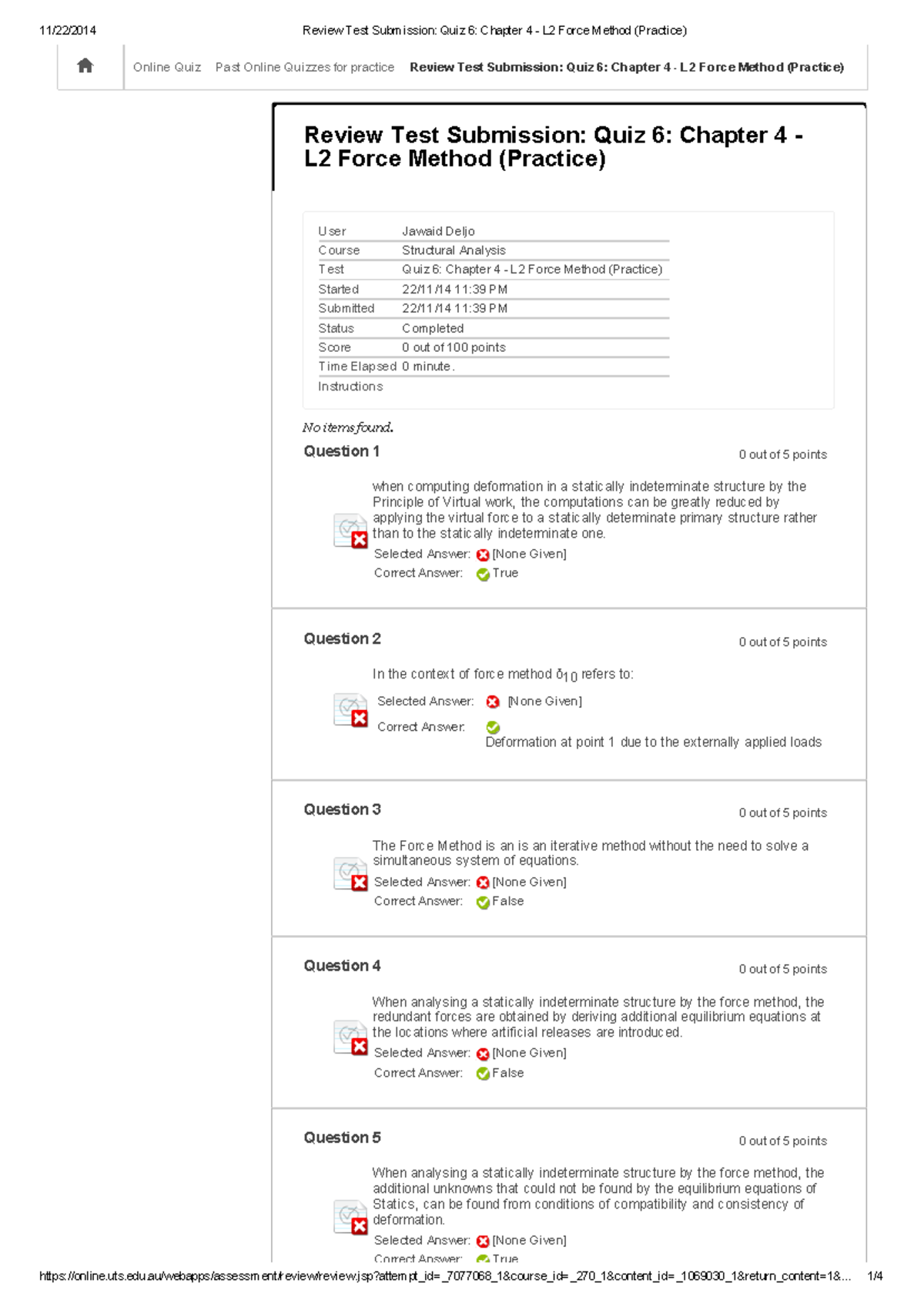 06 - Structural Quiz - H Online Quiz Past Online Quizzes for practice ...