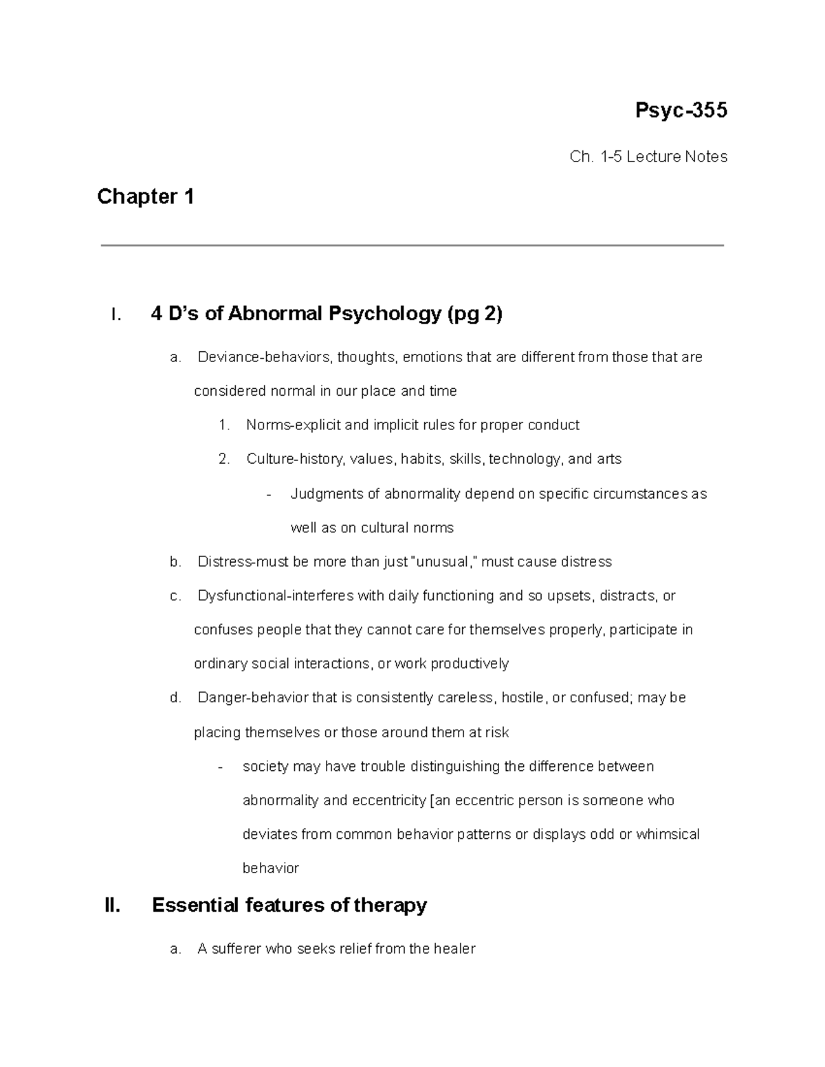 Psyc 355 Chapters 1 5 Lecture Notes - Psyc- Ch. 1-5 Lecture Notes ...