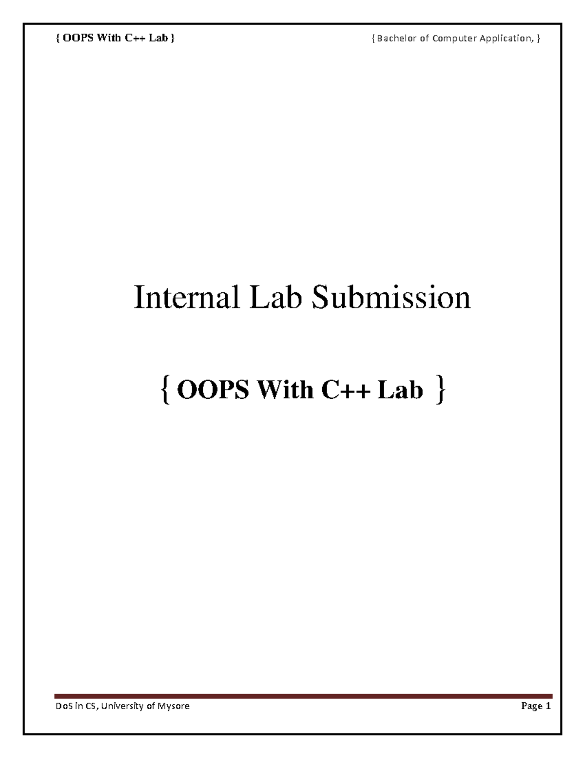 Oops With Clab Part B Bca Oops With C Lab Part B Complete Answers Internal Lab