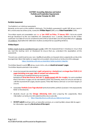 ACCT3000 Auditing, Assurance and Risk Assessment Trimester 3A 2023 ...