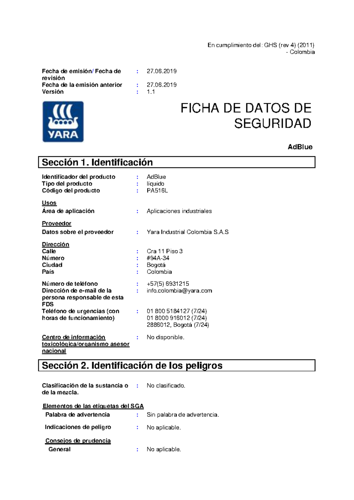 Sds-adblue 2019 0907-espanol-ficha-de-sguridad - En cumplimiento del ...
