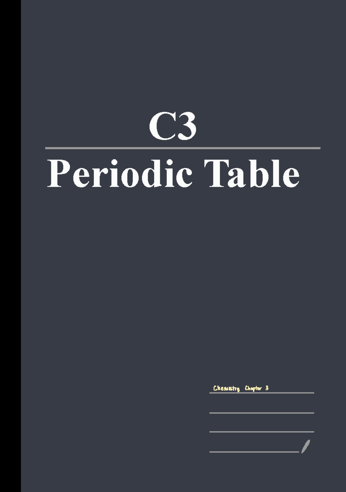 C3 - tutorial - C Periodic Table ####### Chemistry Chapter 3 152252434 ...
