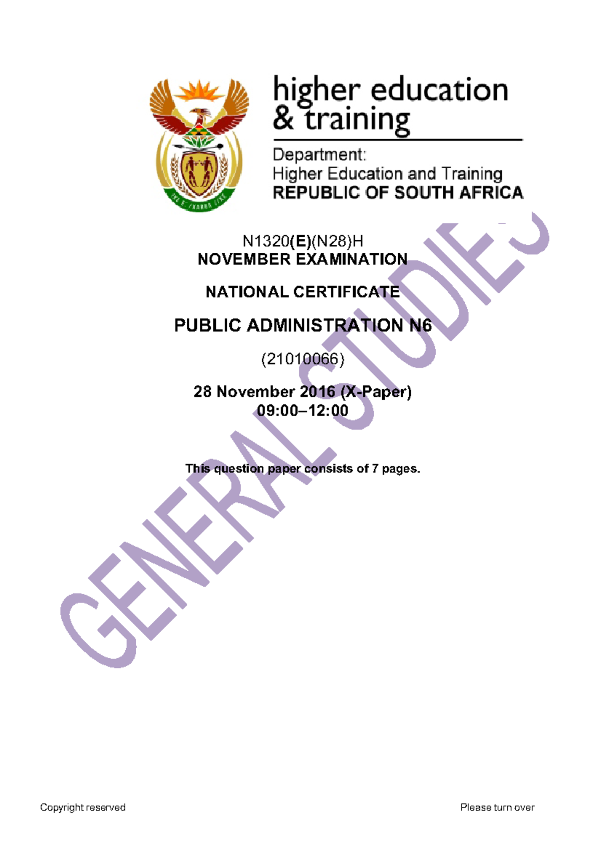 N6 Public Administration November 2016 - N1320 (E) (N28)H NOVEMBER ...