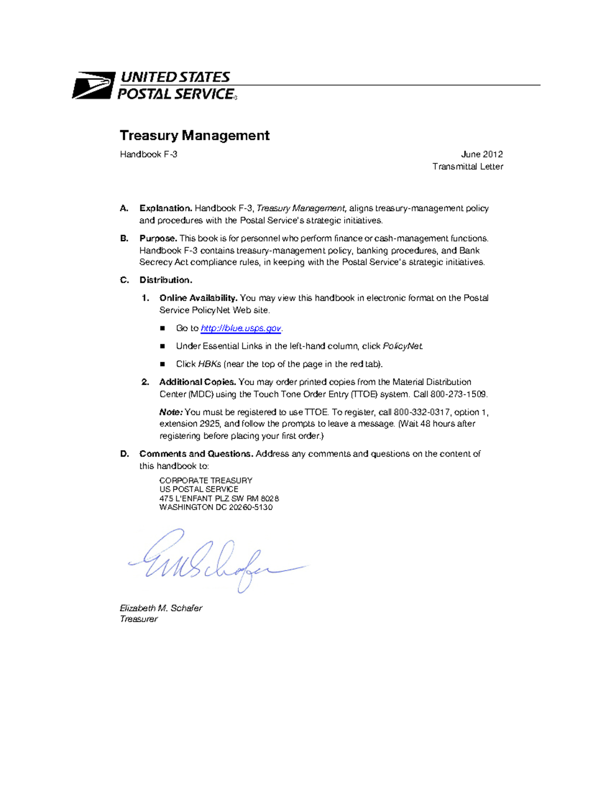 F-03 treasury management 6-12 421 kb - Treasury ManagementTransmittal ...