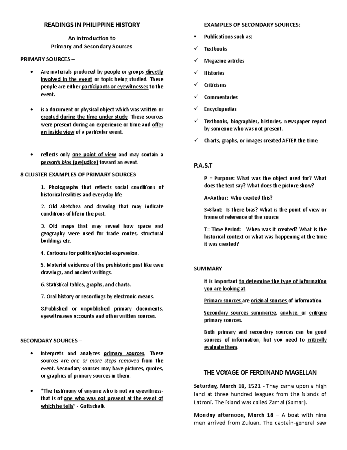 Yuh-notes-1 - None - READINGS IN PHILIPPINE HISTORY An IntroducƟon to ...