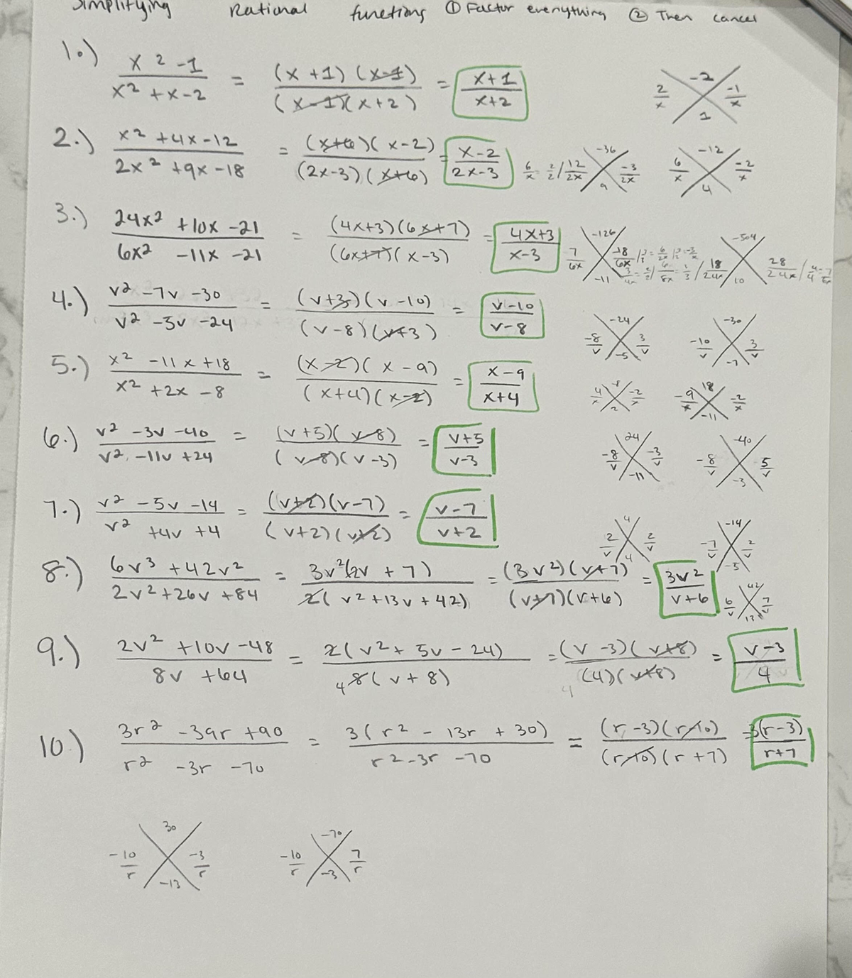 Simplifying rational functions - implifying Rational 5 functions 1 ...
