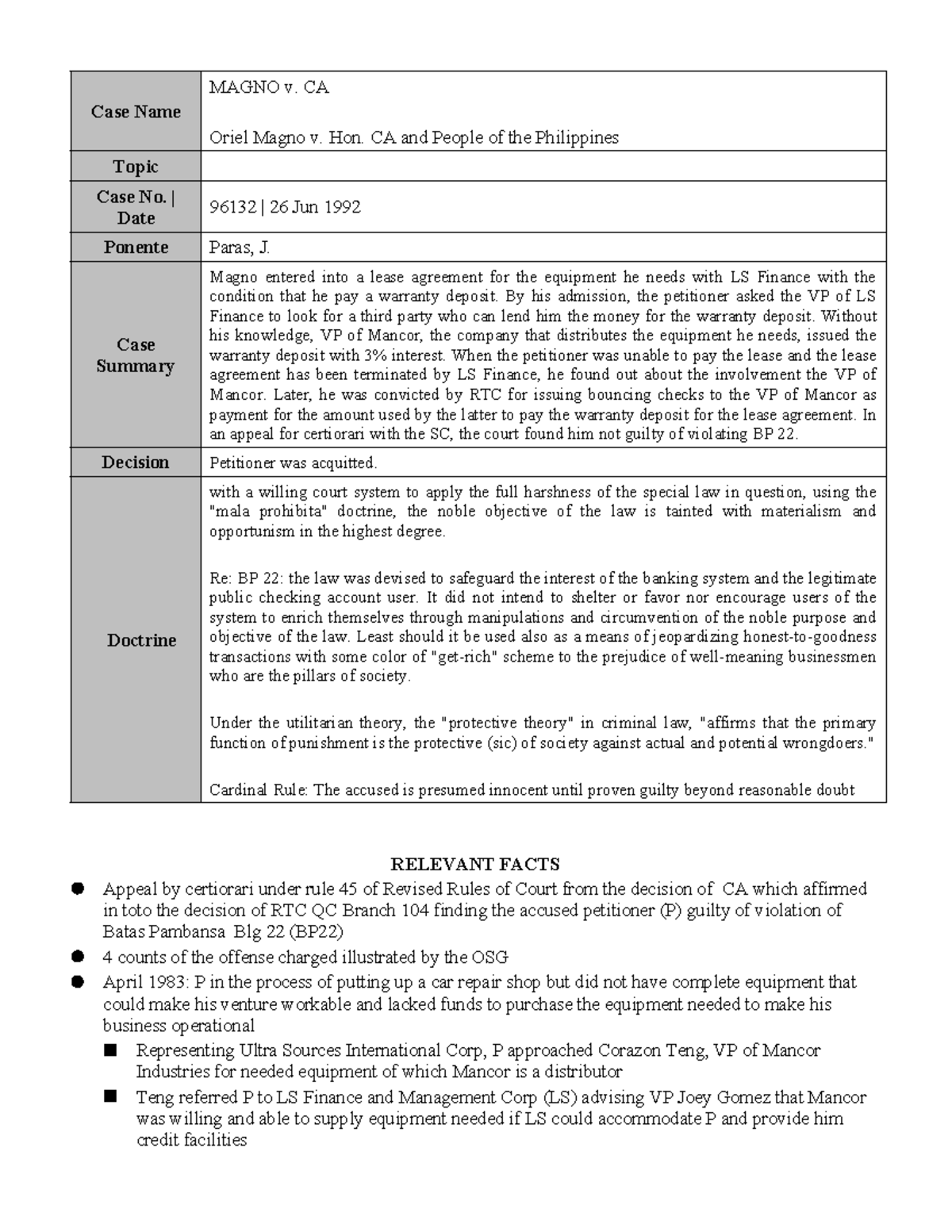 Scribd - Magno v. CA - Case Name MAGNO v. CA Oriel Magno v. Hon. CA and ...