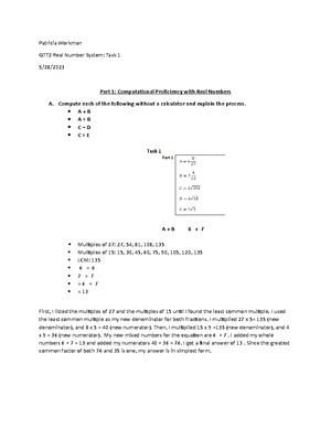 Finite Math- Task 2 - Task 2 Assignment - QTT2 - WGU - Studocu
