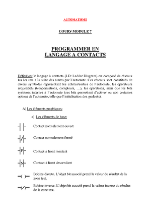 Programmer EN Langage Logigramme ( Siemens) - AUTOMATISME COURS MODULE ...