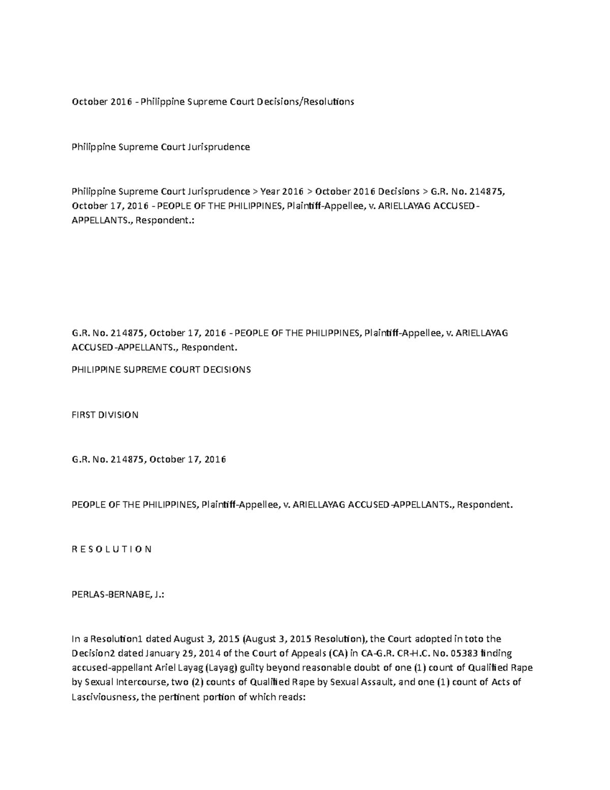 RULE 111 People V Layug 806 SCRA 190 17 OCT 2016 - October 2016 ...