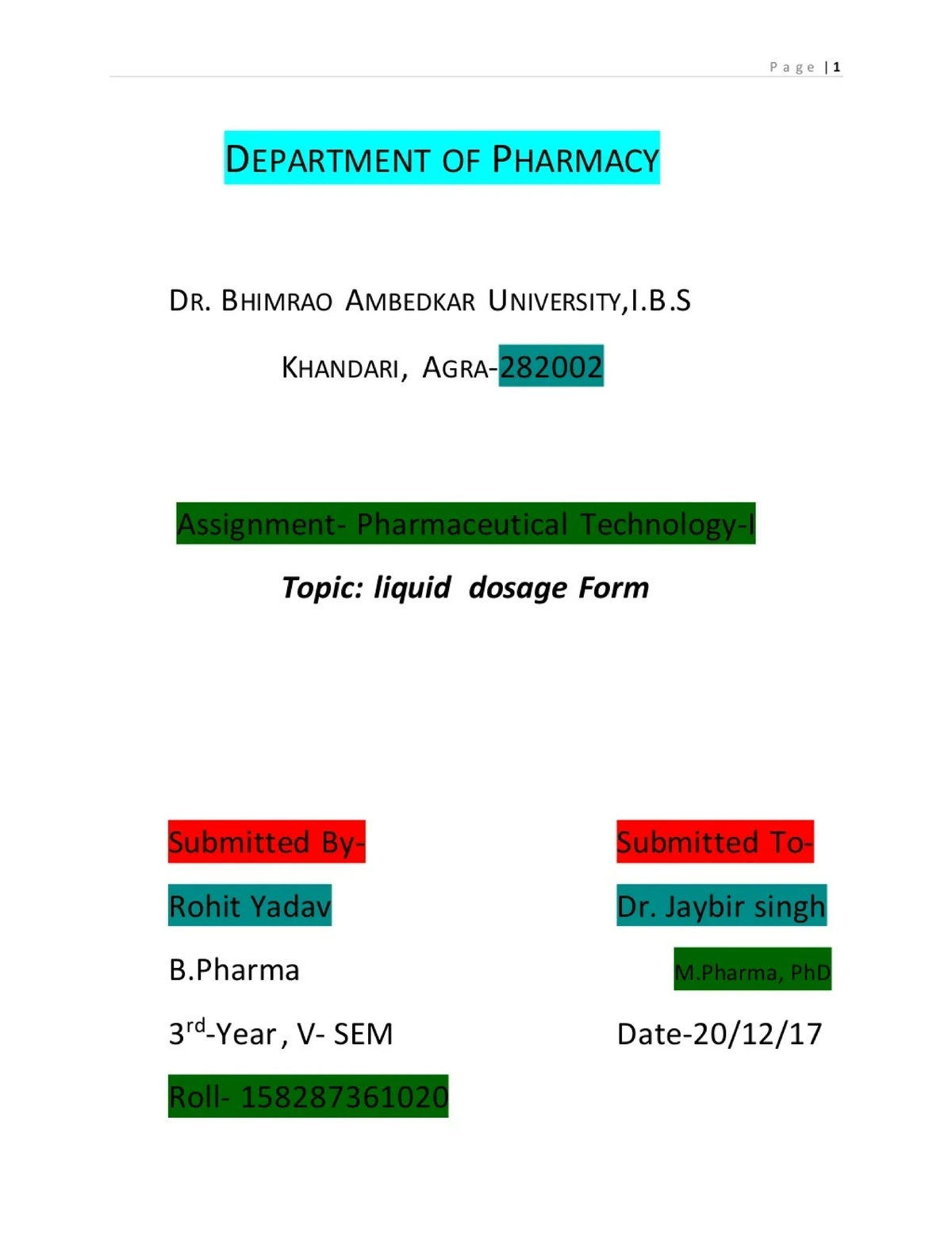 Liquid dosage form - THE ABOVE NOTES ARE VERY HELPFUL - pharmaceutics i ...
