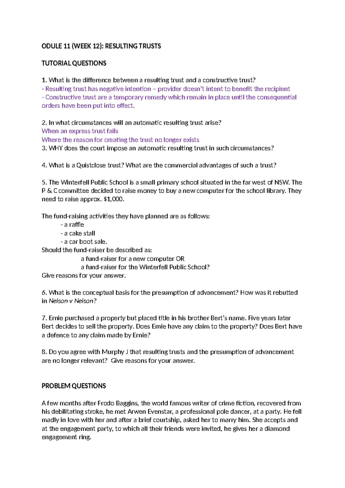 Resulting trust - In what circumstances will an automatic resulting ...