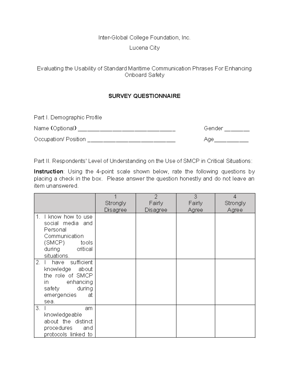 Questionnaire-SMCP-v2.0 - Inter-Global College Foundation, Inc. Lucena ...