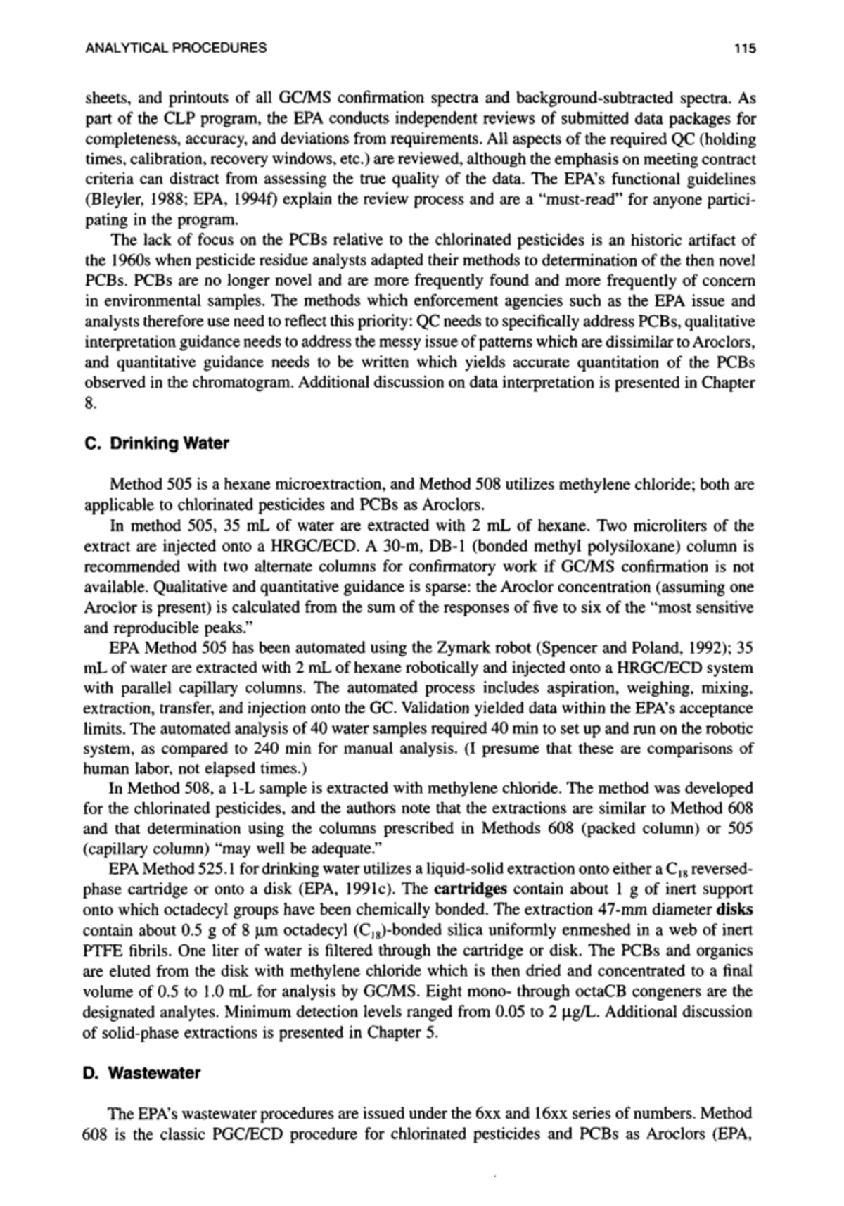 Analytical chemistry of pcbs 44 - ANALYTICAL PROCEDURES 115 sheets, and ...