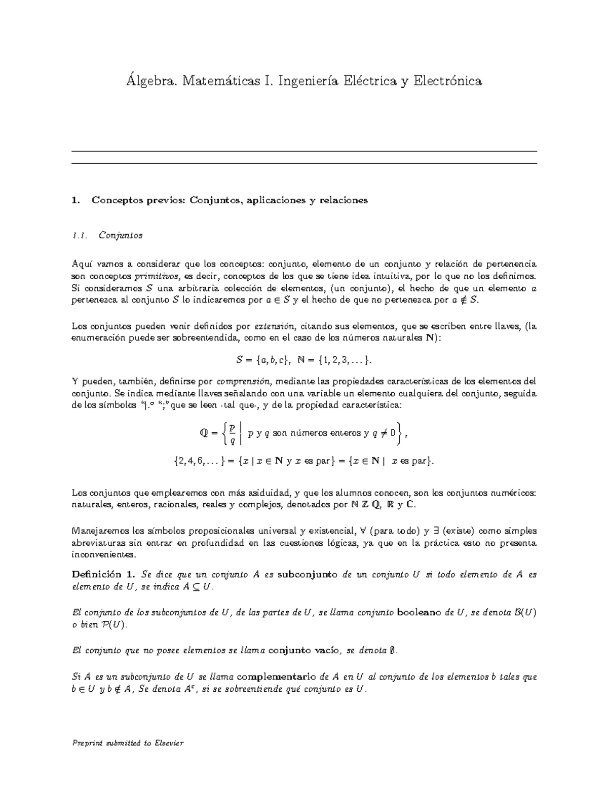 ALGEBRA MATE JHY - Algebra. Matem ́ ́ aticas I. Ingenier ́ıa El ...