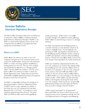 American Depository Receipts (ADR’s) - Investor Bulletin: American ...
