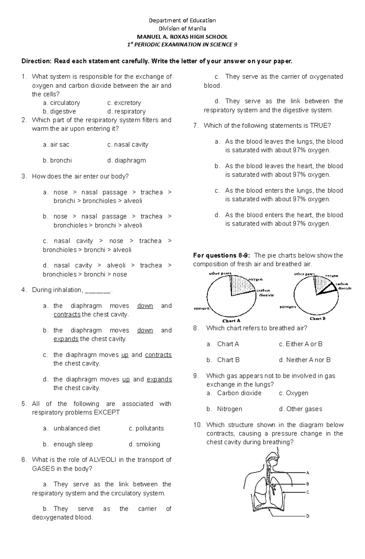 1st Periodic Test SY 2022-2023 Grade 9 1st Quarter - Department of ...