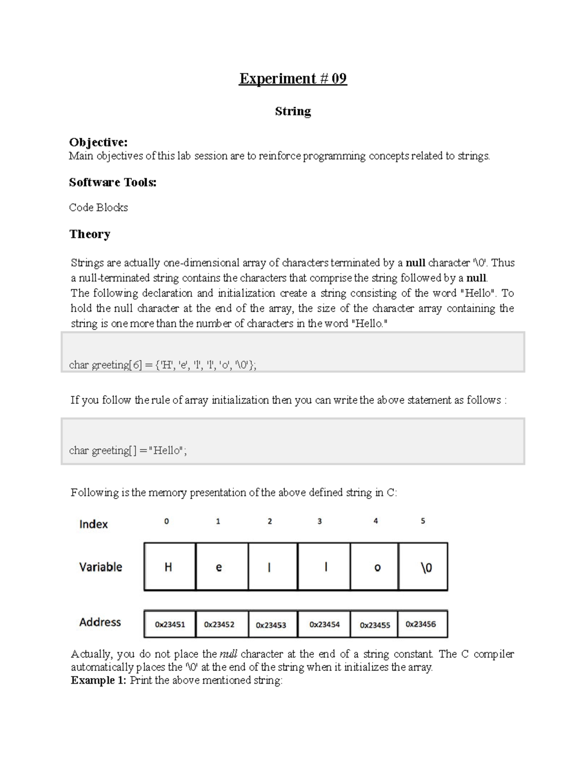 Experiment PF 08 - yessss - Experiment # 09 String Objective: Main ...