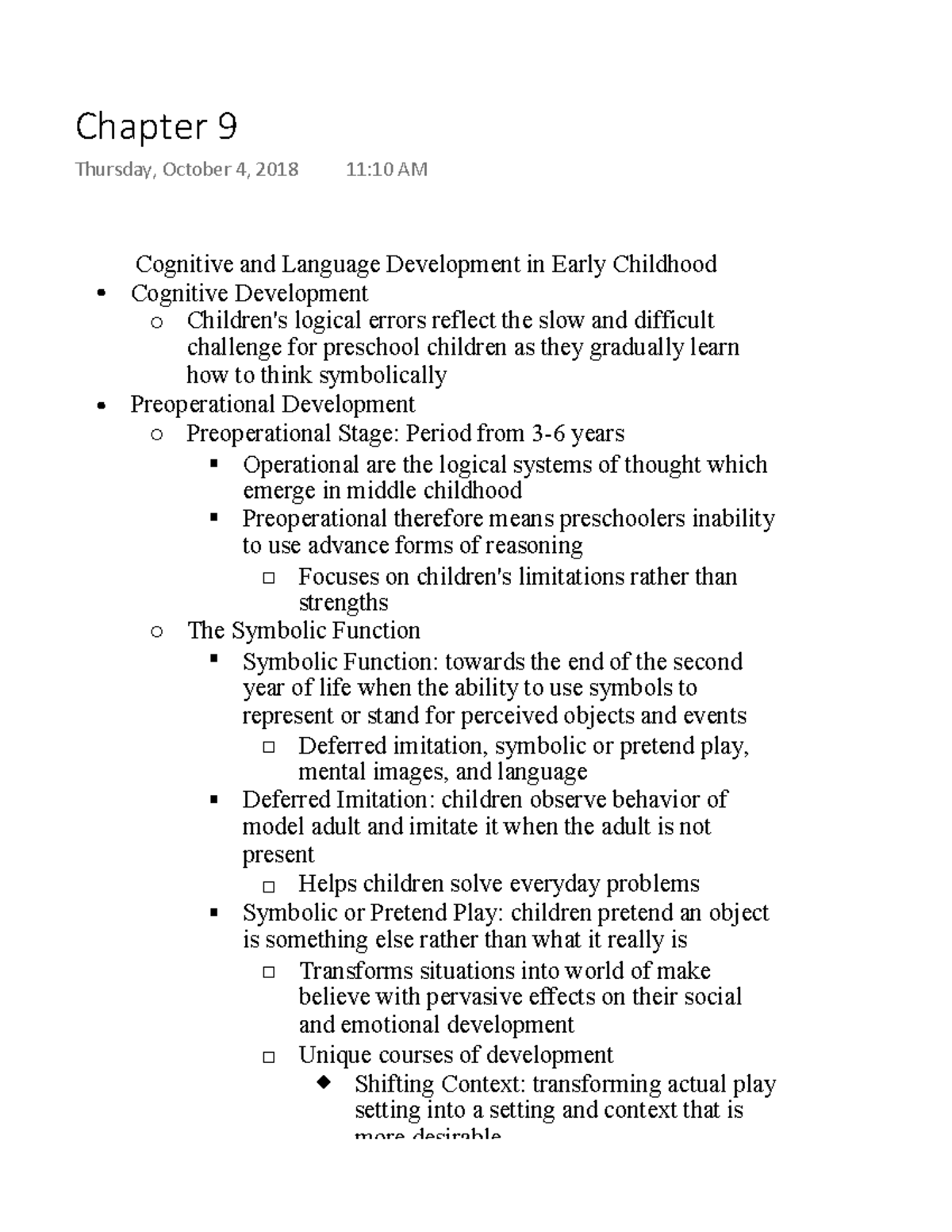 Chapter 9 CHD2220 - Chapter 9 Thursday, October 4, 2018 11:10 AM ...