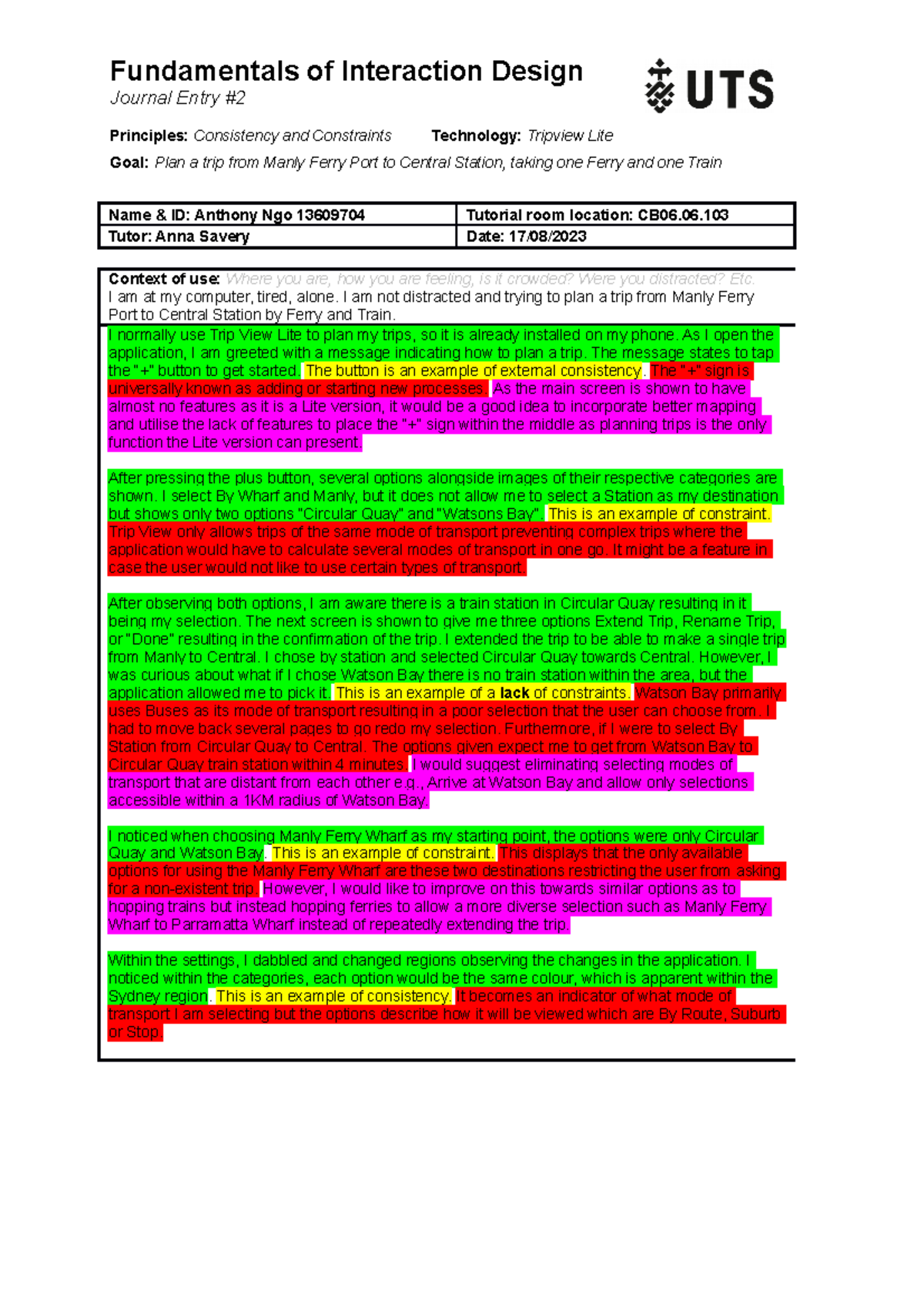 Journal Entry 2 - Fundamentals of Interaction Design Journal Entry ...