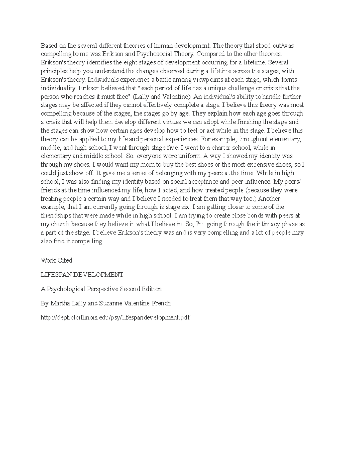 Unit 1 Discussion Developmental PSy - Based on the several different ...