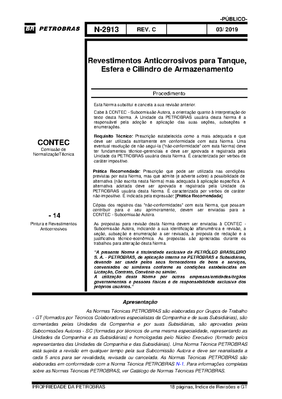 N-2913 - Revestimentos Anticorrosivos para Tanque, Esfera e Cilindro de ...