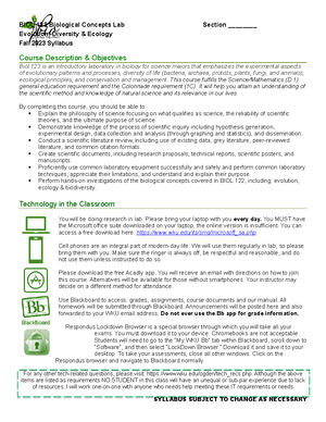 Bio 123 Lab Final Study Guide - Bio 123 Lab Final Study Guide: Parts of ...