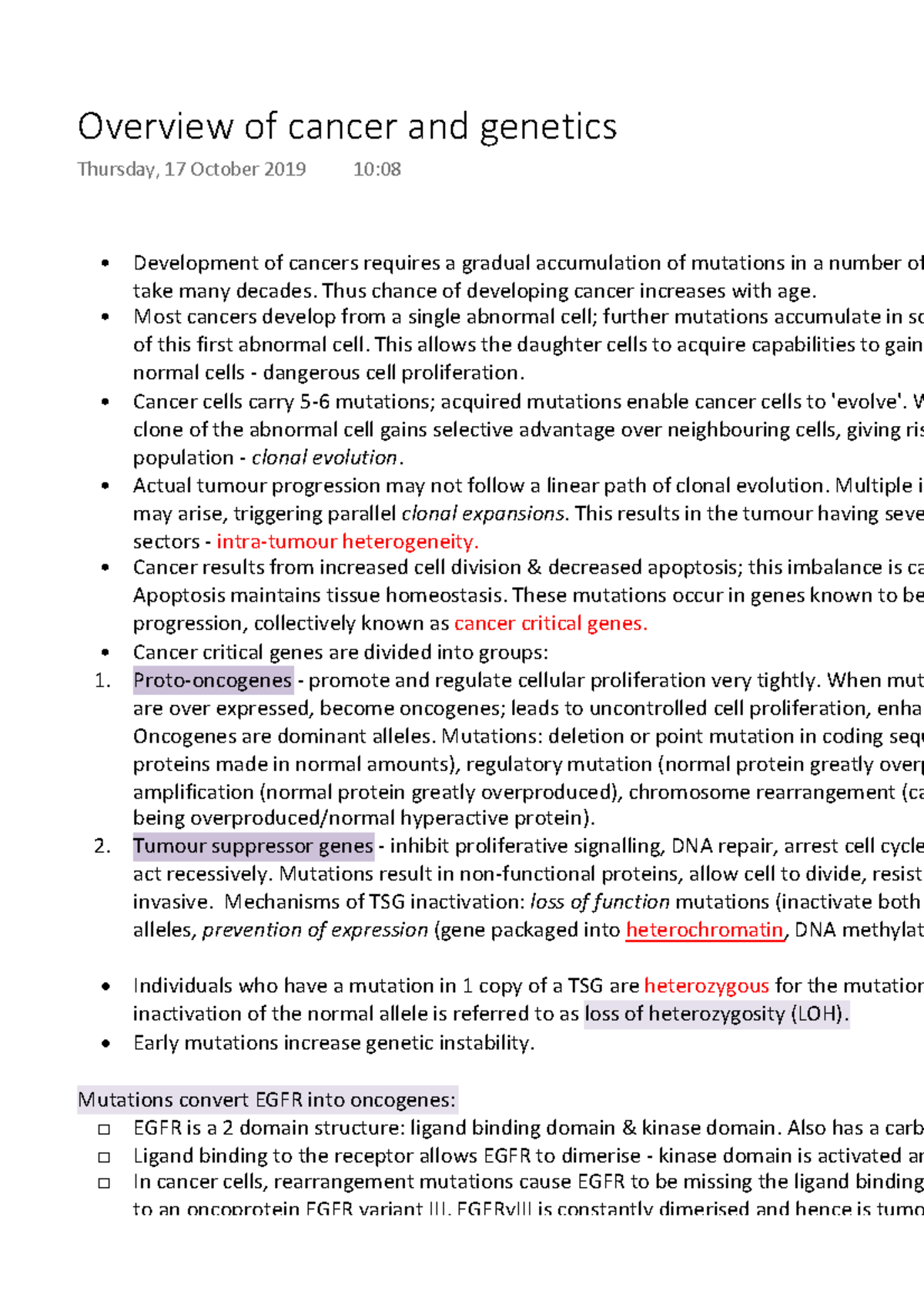 Overview of cancer and genetics - Warning: TT: undefined function: 32 Development of cancers ...