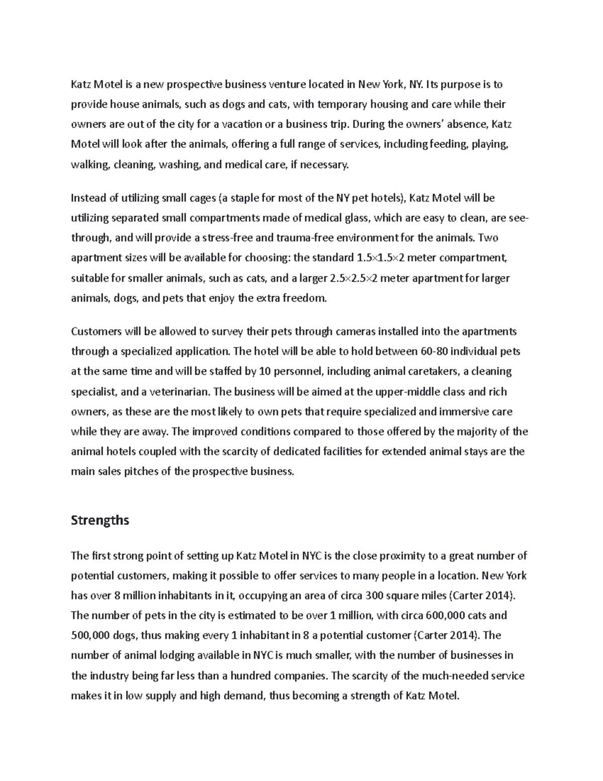 Swot of of Katz Motel - This practical mandatory assignments will help ...