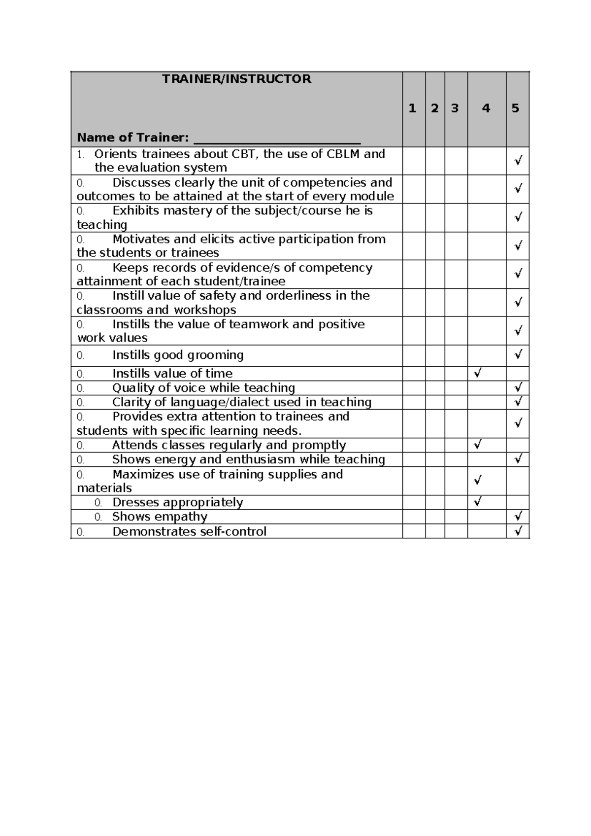 2 - I dont know what to put in here - TRAINER/INSTRUCTOR Name of ...