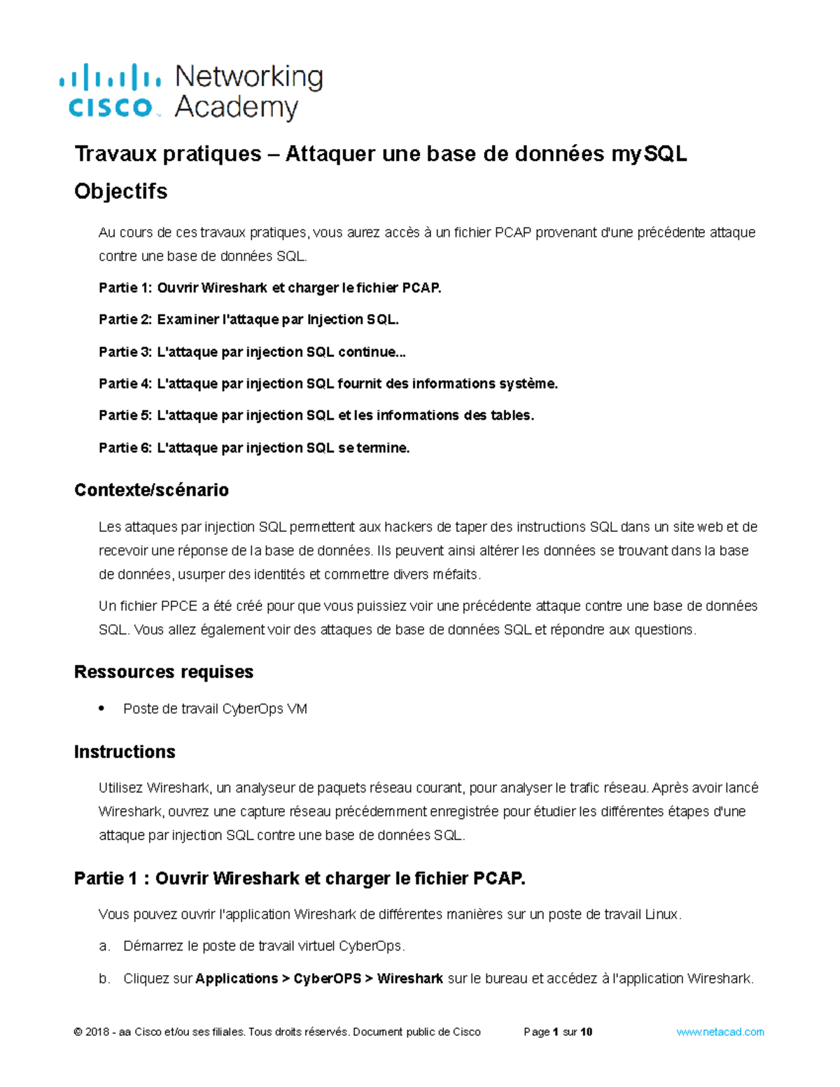 17.2.6 Lab - Attacking a my SQL Database - ILM - Objectifs Au cours de ces travaux pratiques ...