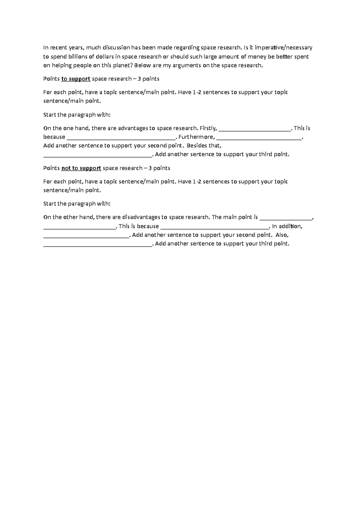 Advantages n disadvantages of Space Exploration and Research Essay ...
