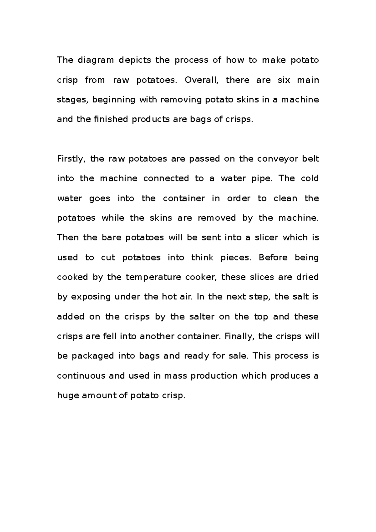How to make potato crisp - The diagram depicts the process of how to ...
