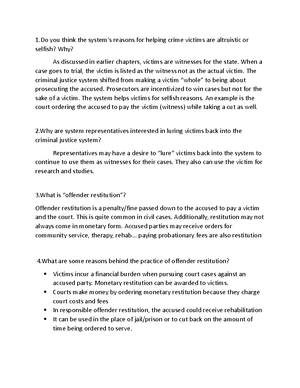 Chapt 7 - VICTIMOLOGY CHAPTER 7 Traditional Crimes Homicide ...