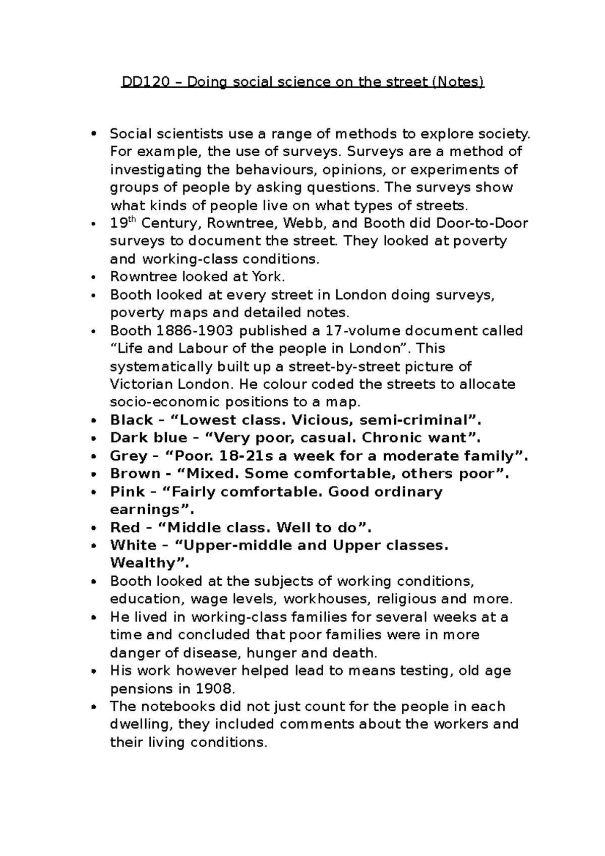 The Life and Times of The Street Notes - DD120 – Doing social science ...