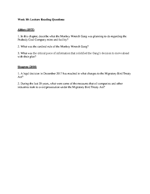 Week 13 - Lecture Reading Questions - Week 13 : Lecture Reading Questions Lanham (2016) The ...