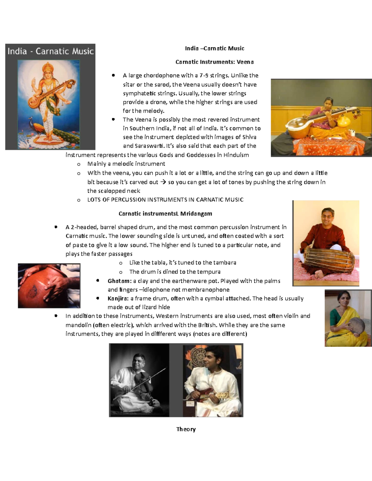 Carnatic music - India –Carnatic Music Carnatic Instruments: Veena A ...