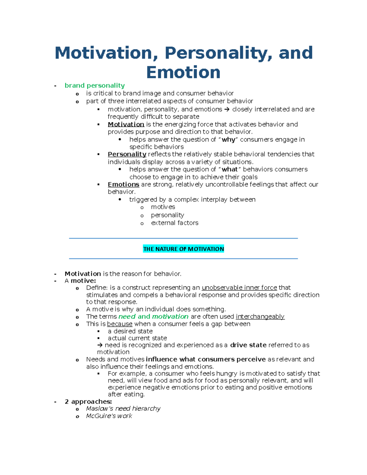 Chap 10 Motivation, Personality, and Emotion - Motivation, Personality ...