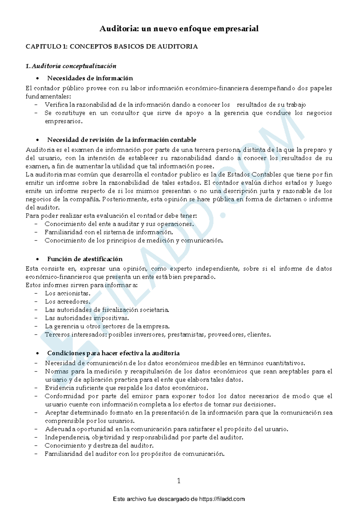 Resumen Libro Slosse - 1 Auditoria: un nuevo enfoque empresarial ...