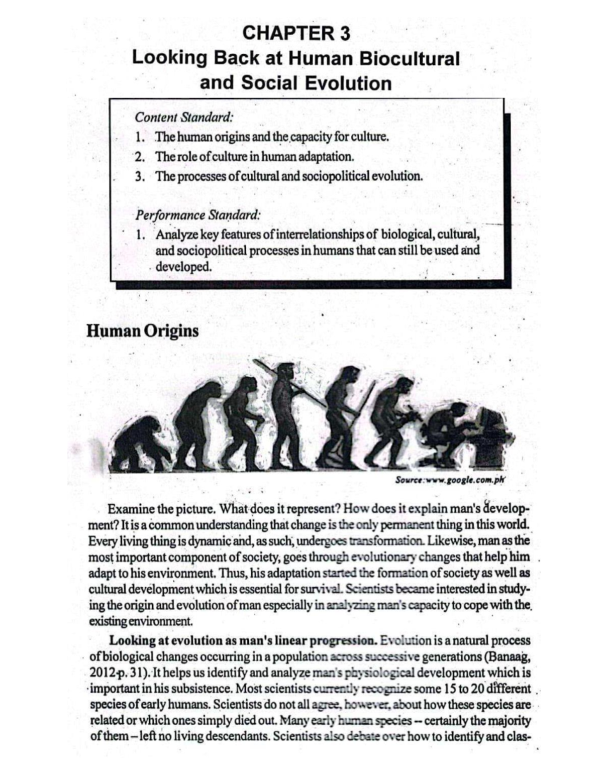 Chapter 3 Human Biocultural and Social Evolution - Science , Technology ...