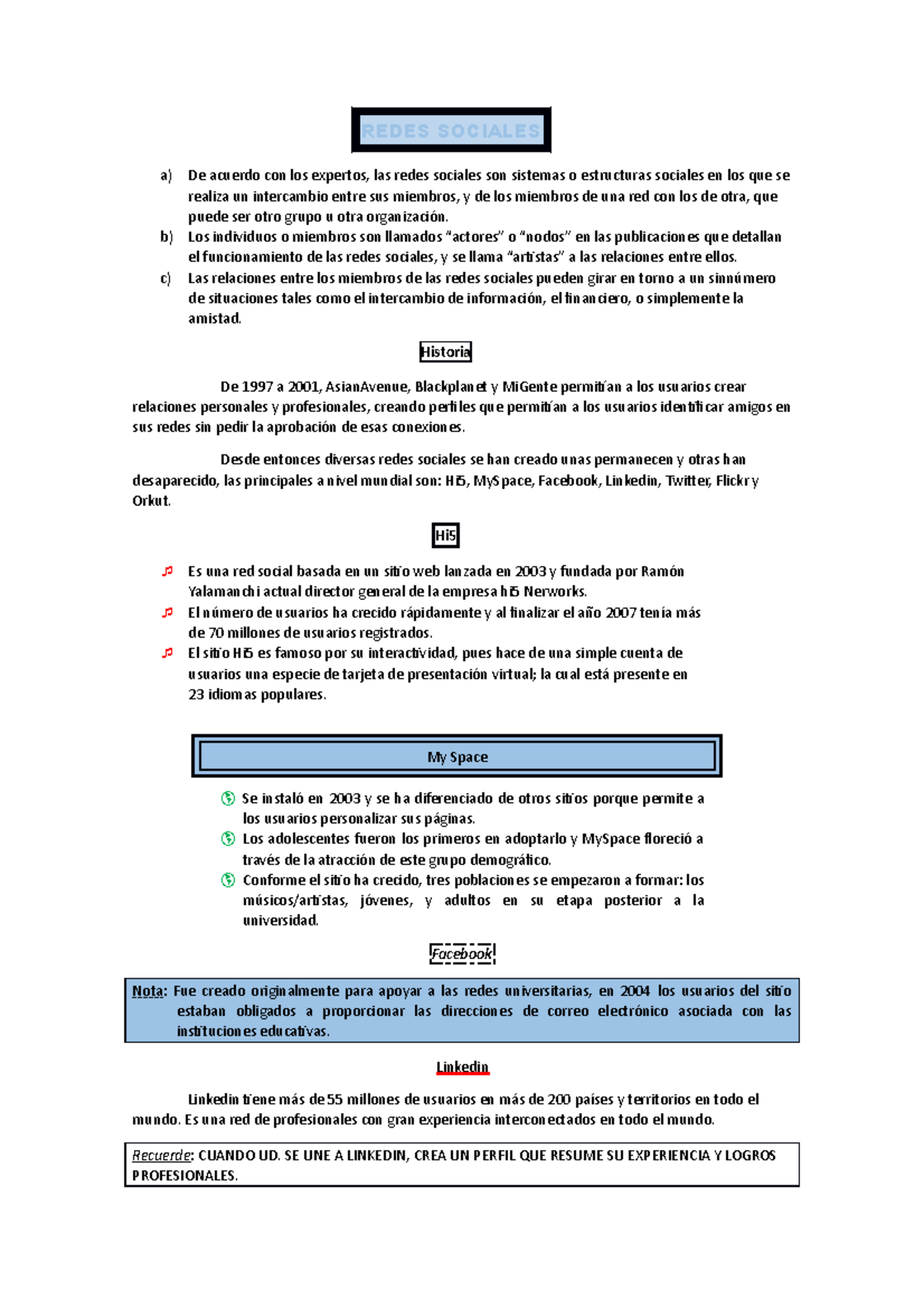 TP2 Autoasistido - tp2 word - REDES SOCIALES a) De acuerdo con los expertos, las redes sociales ...