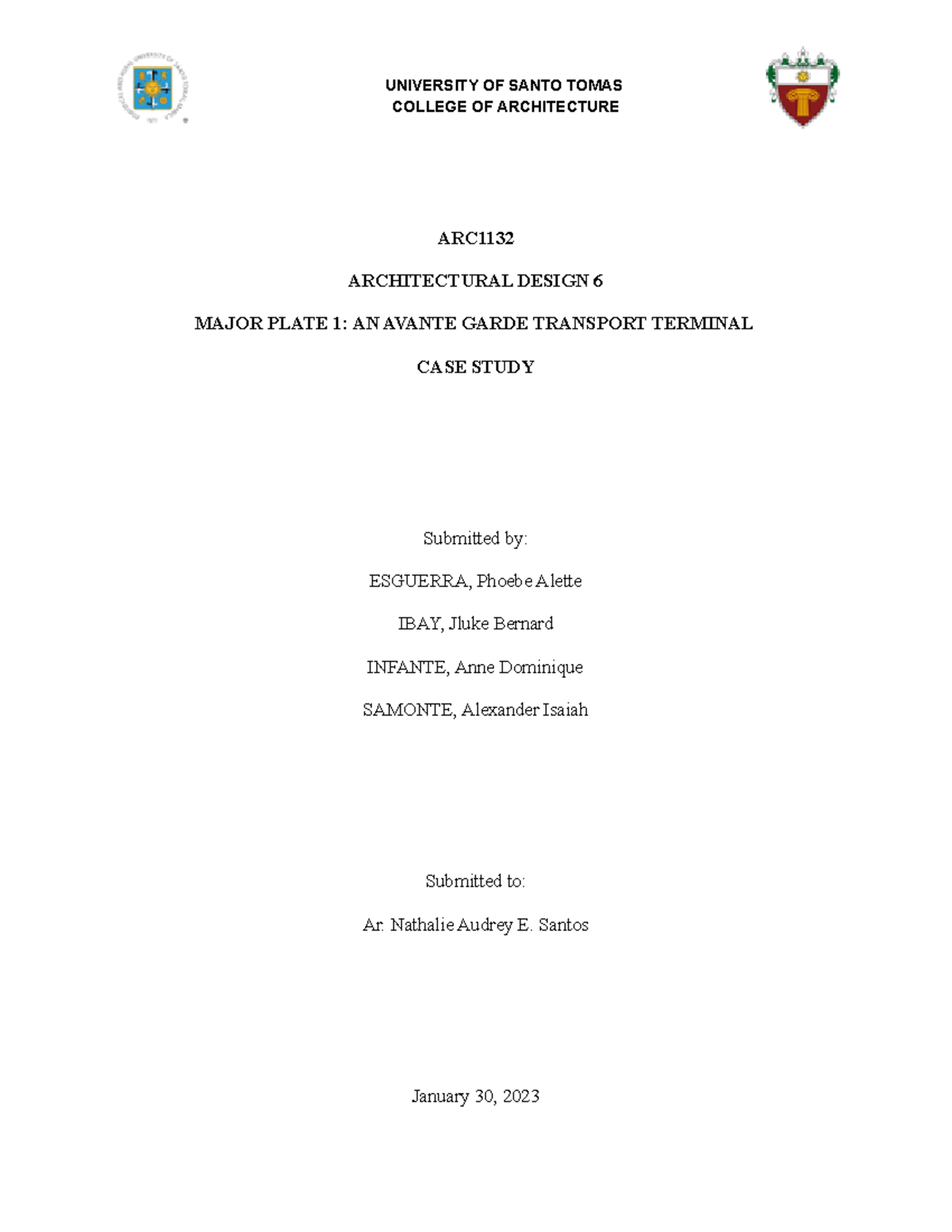 Case Study of Transport Terminals - COLLEGE OF ARCHITECTURE ARC ...