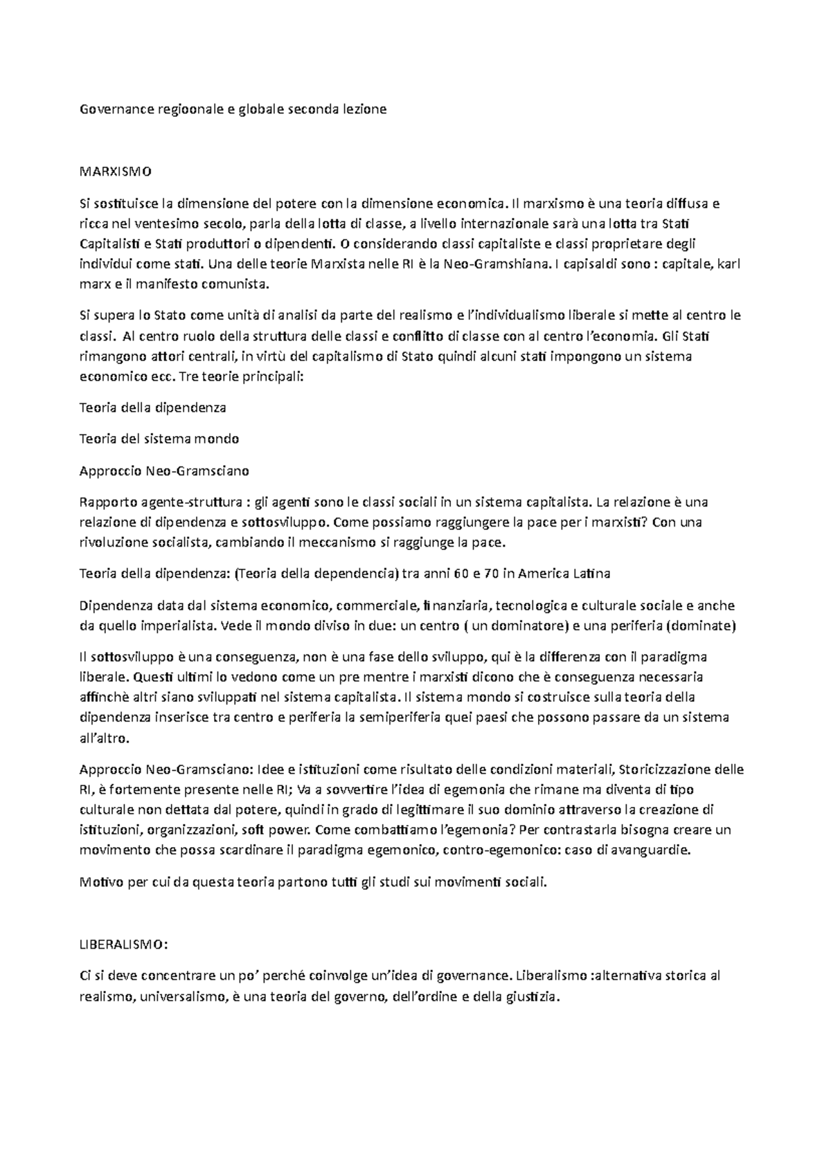 Governance regioonale e globale seconda lezione - Governance regioonale e globale seconda ...