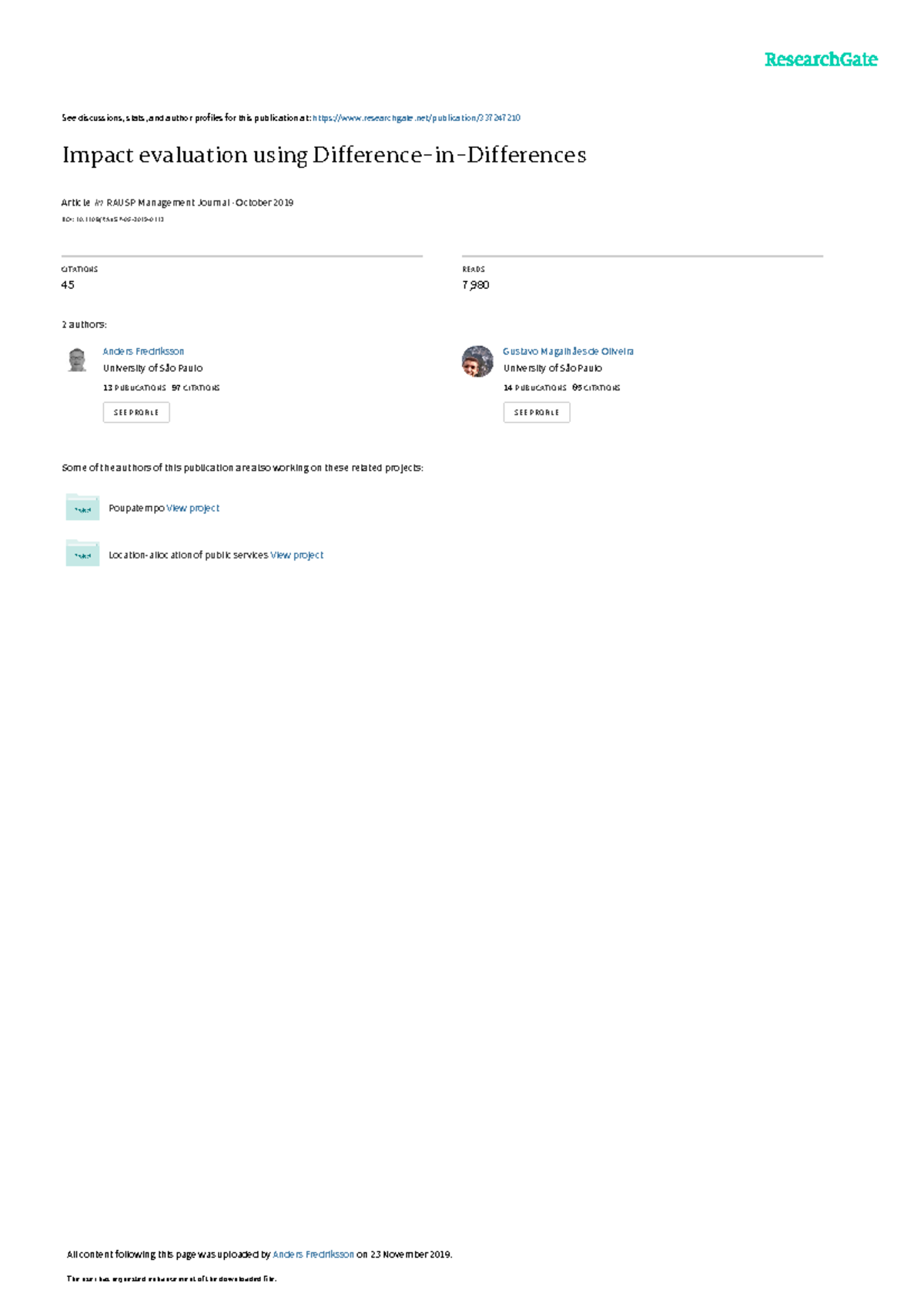 Impact evaluation using Difference-in-Differences - See discussions, stats, and author profiles ...
