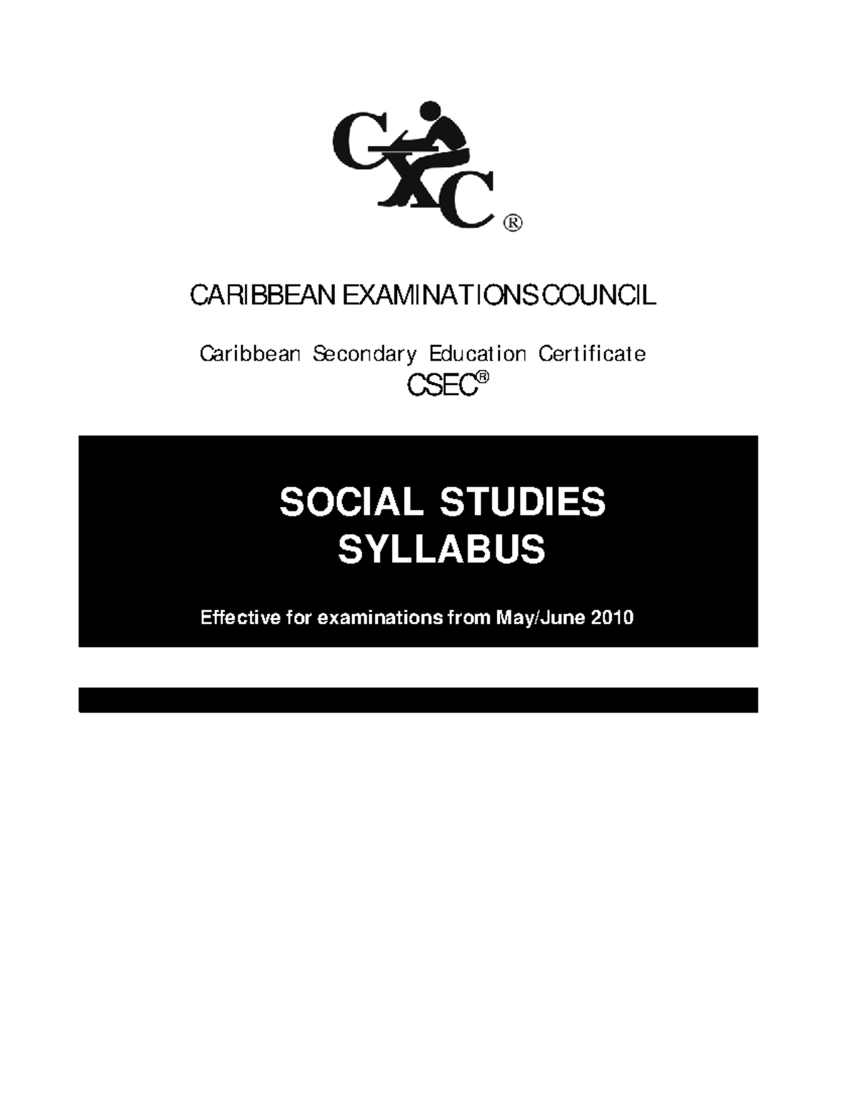 CSEC Social Studies - ####### C X C 1 4 / G / S Y L L 0 8 CARIBBEAN ...