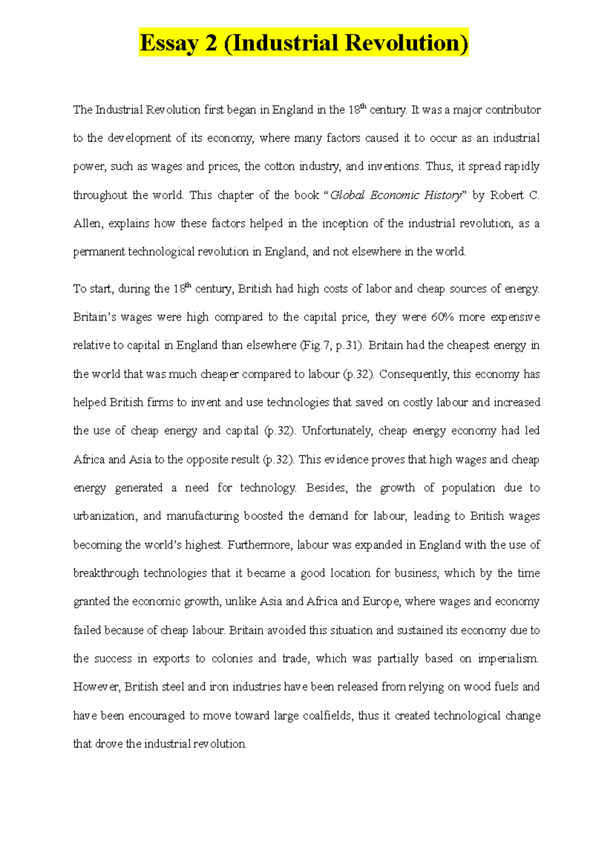 Industrial Revolution - It was a major contributor to the development ...