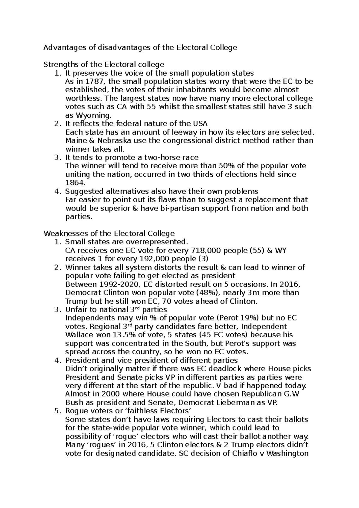 ADV & DIS EC - advantages and disadvantages of electoral college - Advantages of disadvantages ...