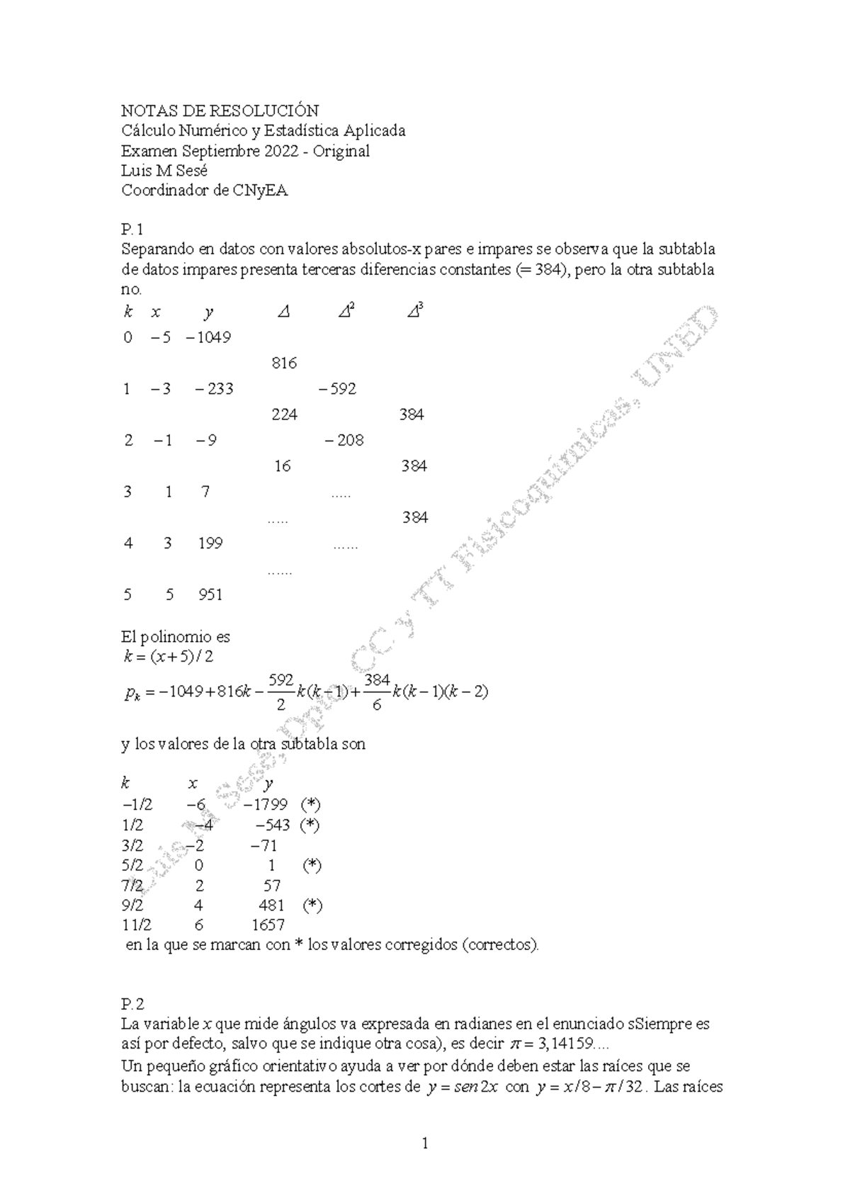 SOL CNy EA S22 ON1 - Examen Resuelto - 1 NOTAS DE RESOLUCI”N C·lculo ...